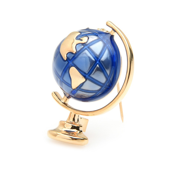 Enamel Globe Earth Ball Brooch Pins For Men And Women Gift Chritmas New ...