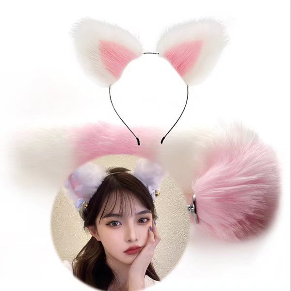Adult Fancy Dress Party Cosplay Prop 2Pcs Faux Fur Animal Ears Headband ...
