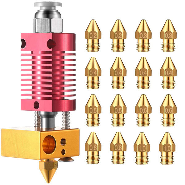 3D Printer Extruder Hotend with 16 Pieces 3D Printer Extruders Brass ...