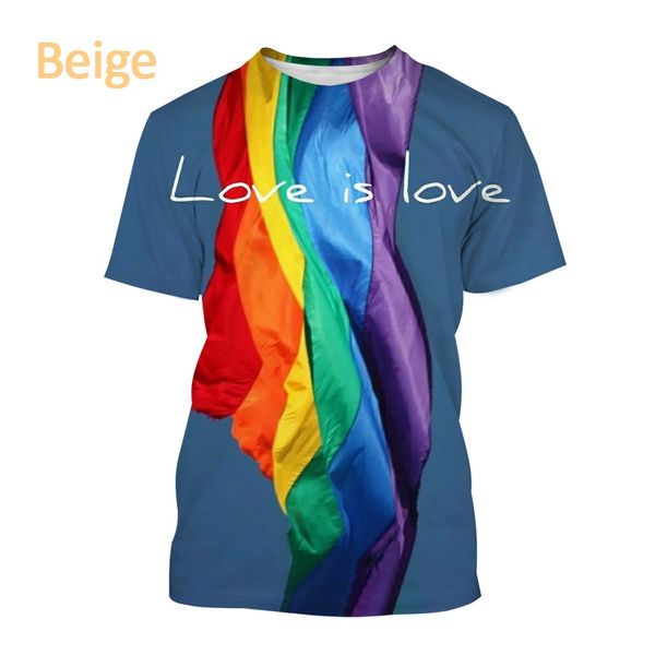 New LGBT Rainbow 3D Short Sleeve T Shirt Men and Women LGBTQ Clothing ...
