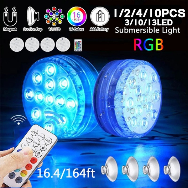 1/2/4/10Pcs Submersible LED Lights 3/10/13LED with Remote Color ... 1/2/4/10Pcs Submersible LED Lights 3/10/13LED with Remote Color ...