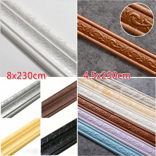 3D Self Adhesive Wall Trim Line Border Stickers Waterproof Foam ...