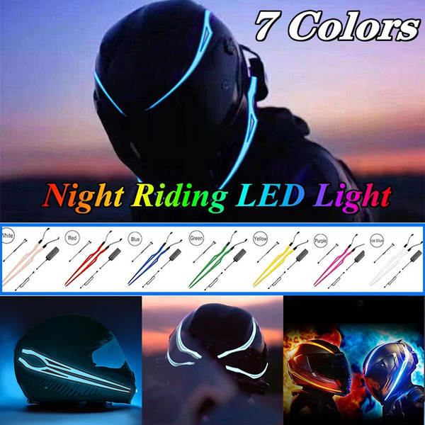 7 Colors Waterproof Luminous Cycling Motorcycle Helmet LED Cold Light ...