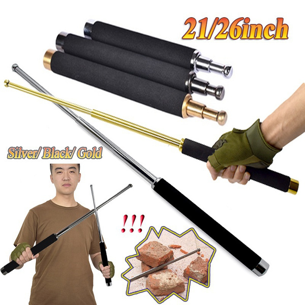 Portable Three-section Telescopic Batons Self-defense Stick Stainless ...