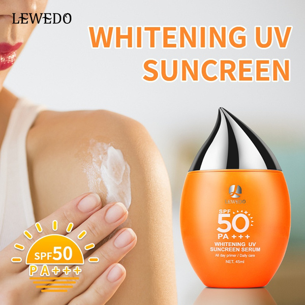 Lewedo Sunscreen Cream SPF50 45ml Prevent UV Sunburn Whitening oil control Facial Body Suncream ...