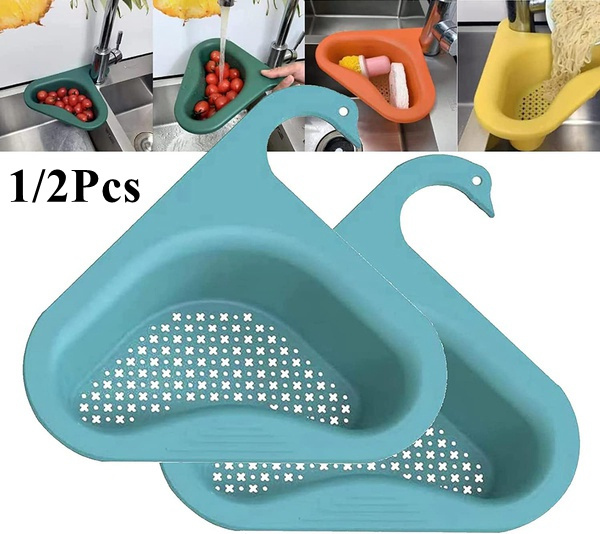 1/2Pcs Swan Drain Basket for Kitchen Sink, Triangle Sink Drain Rack ...