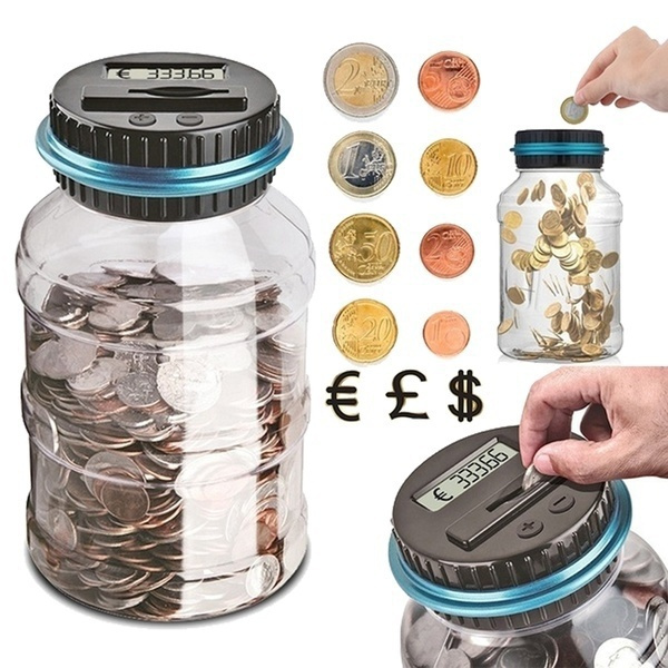New Fashion Large Digital Coin Counting LCD Coin Counting Box Jar Money ...