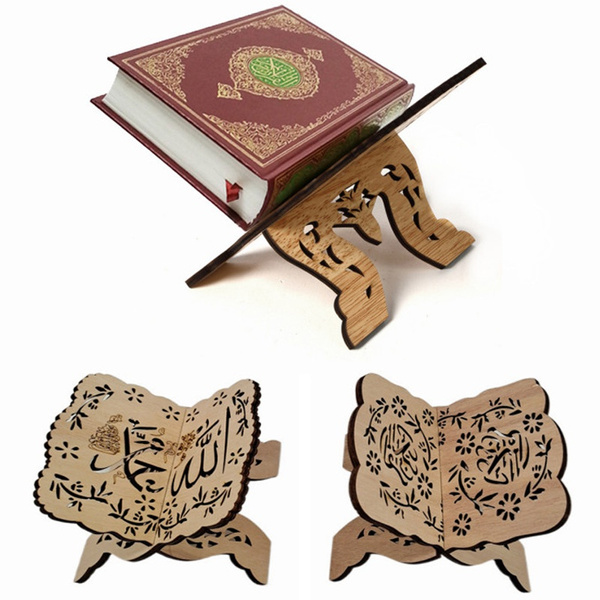 Eid Mubarak Wooden Quran Stand Ramadan Decorations Koran Holy Book ...