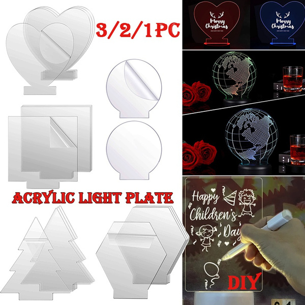 Transparent Romantic Acrylic Plate Board DIY Led Light Sheet ...