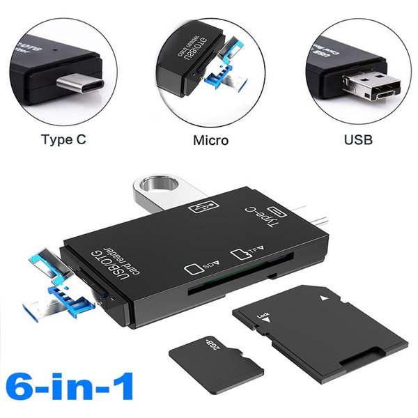 6 In 1 OTC Card Adapter Flash TF SD Card Reader Memory Card Reader USB ...