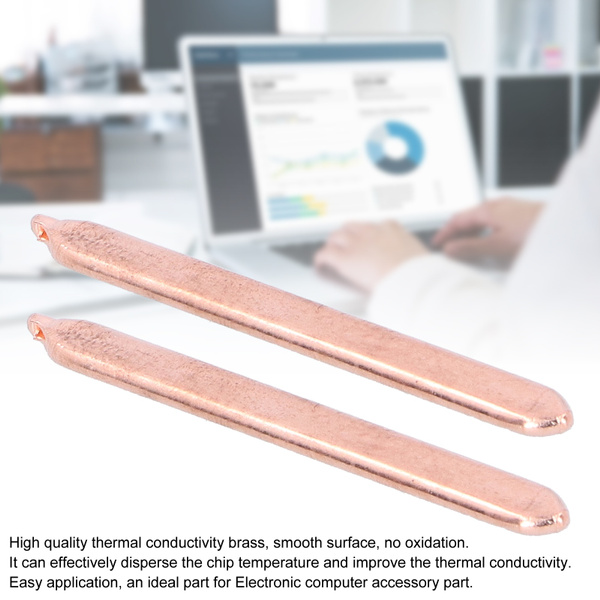 Heat Pipe,2PCS 80MM Thermal Conductive Brass Tube DIY Laptop Notebook ...