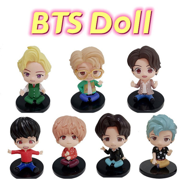7Pcs/Set K-POP BTS TinyTAN Mini Figure BT21 Bangtan Boys Groups Anime ...