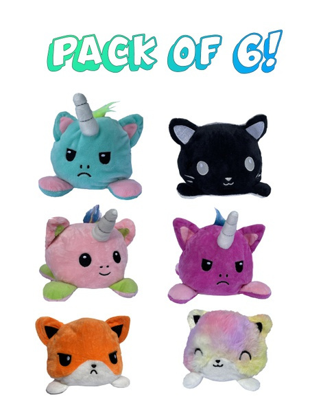 Reversible Plushie Toys Stuffed Animal Mood Plush Double-Sided Flip ...