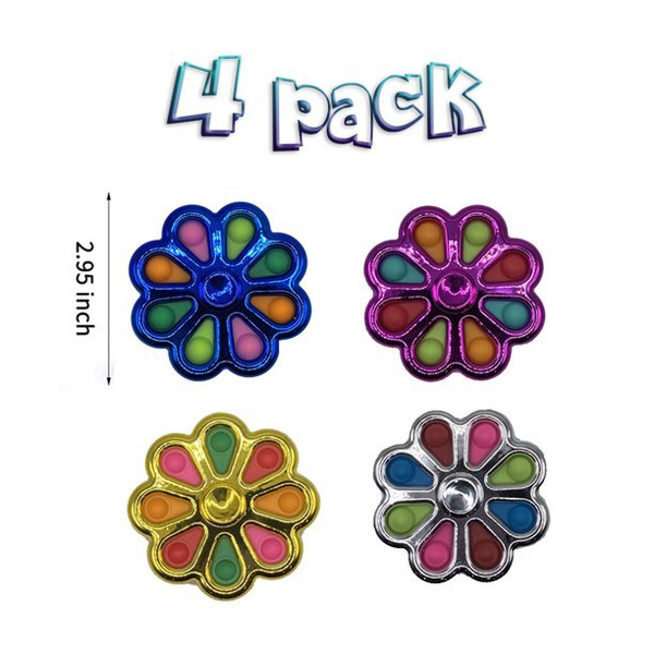 Chrome Simple Dimple Flower Fidget Toys, Multi-Color Sensory Toy ...
