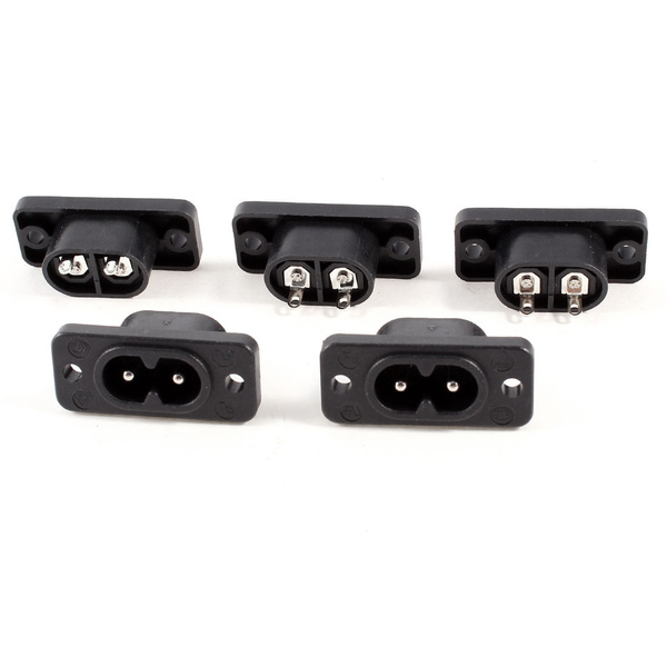 5 Pcs AC 250V 10A 2 Poles IEC320 C8 Power Inlet Socket Connector | Wish