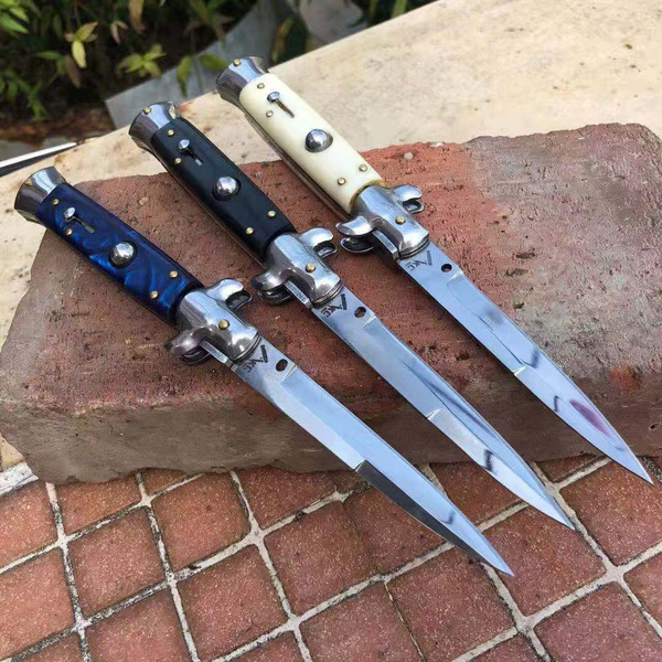 ITALY Stiletto Spring Knife Quick Opening Assisted Folding Knives ...