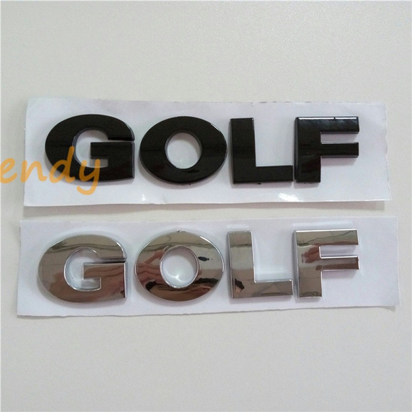Car 3D Letter Emblem Sticker Rear Badge for Golf ABS Logo Chrome Black ...