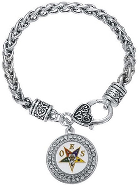 OES Silver Tone Chain Link Bracelet - Order of The Eastern Star Jewelry ...