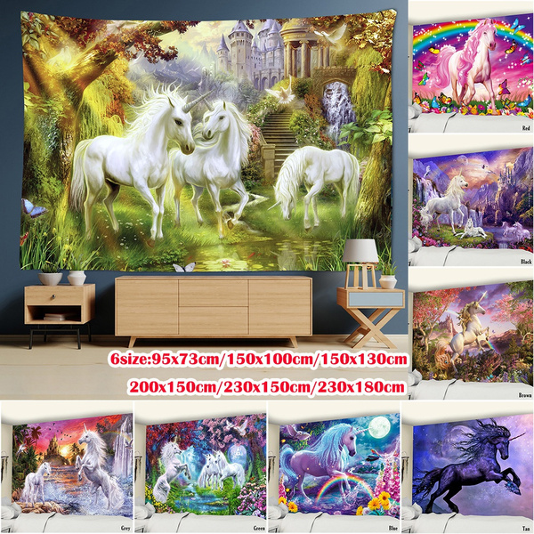 3D Digital Print Fantasy Unicorn Tapestry Wall Art Tapestry Wall ...