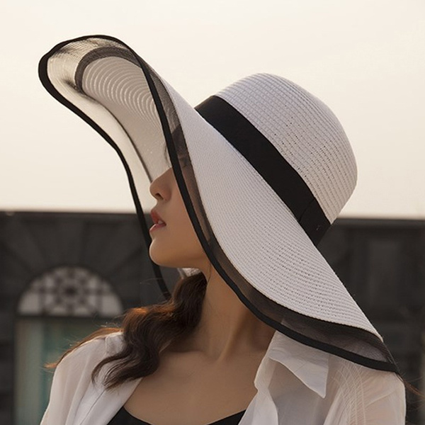 Women's beach hats Summer sun hats Big brim straw hats Holiday sun hats ...