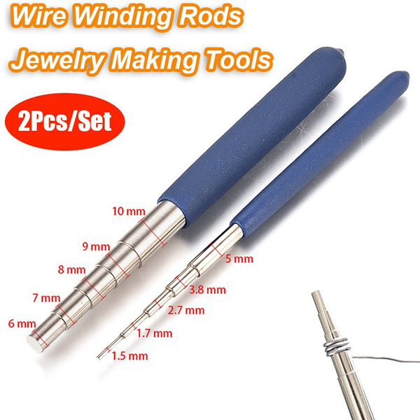 2Pcs/Set Blue Nickel Iron Wire Winding Rods DIY Manual Winding Tool ...