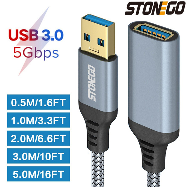 STONEGO 1PC/2PCS USB 3.0 Extension Cable USB A Male to Female Extension Cord Durable Braided ...