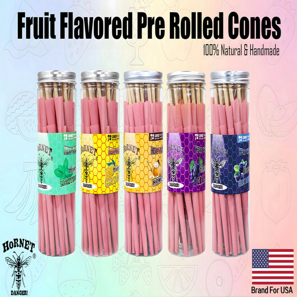 HORNET Flavored Pre Rolled Cones, 72 Pack Flavored Furit Rolling Cones ...