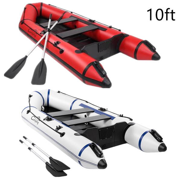 Inflatable Dinghy Boat Camping Survivals 10ft PVC 330kg Water Adult ...