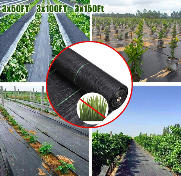 Landscape Fabric Ground Cover Garden Mat Driveway Greenhouse Yard Black ...
