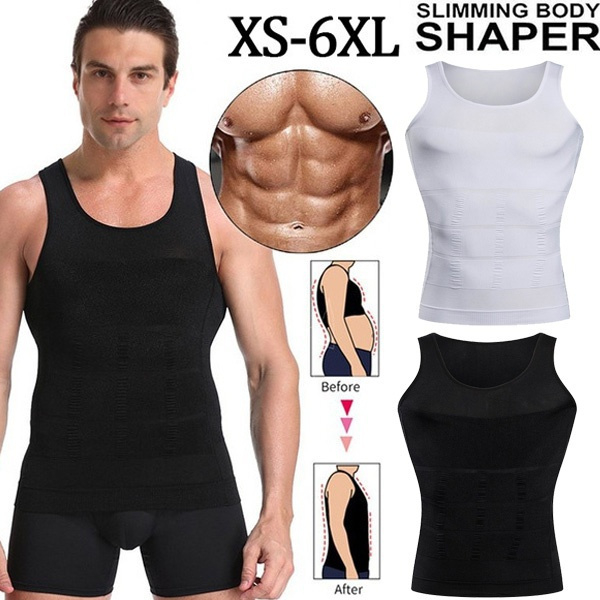 Men's Slimming Body Shapewear Corset Vest Shirt Compression Abdomen ...