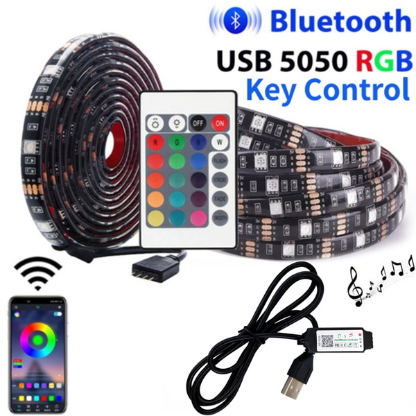 USB Power RGB5050 LED Light Strip With Changing Color synchronized to ...
