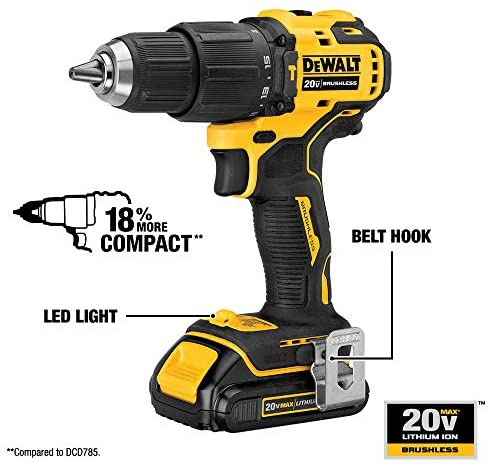 DCD709B Grade-C Dewalt ATOMIC 20-Volt MAX Cordless Brushless Compact 1/ ...