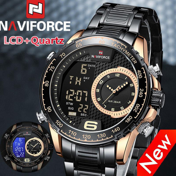 NAVIFORCE Top-Marke Luxus-Herrenuhr Quarz Digital Male Clock Military ...