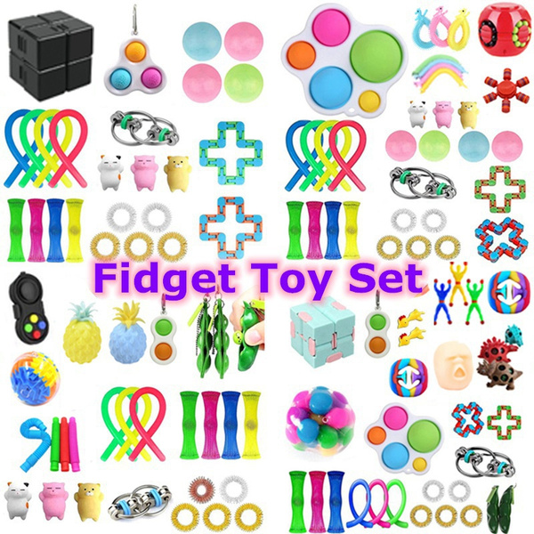 2022 Upgrade With Packaging Fidget Toys Set Box Antistress Push Bubble ...