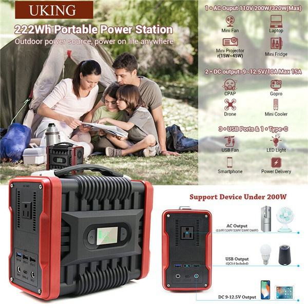 Portable AC/DC/USB Solar Power Station Generator For Camping, Traveling ...