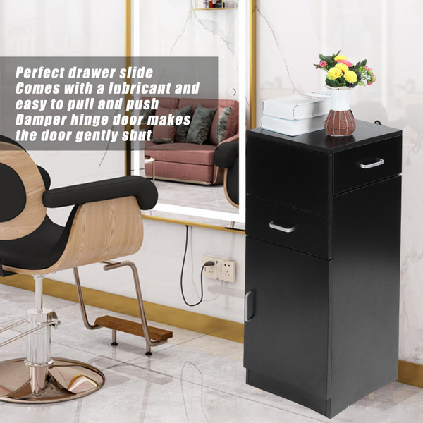 Black Modern Barber Cabinet Salon Station Beauty Spa Equipment ...