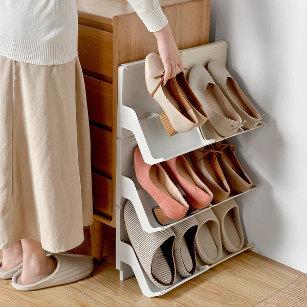 Multi-layer Stackable Shoe Rack Footwear Support Shoes Organizer ...