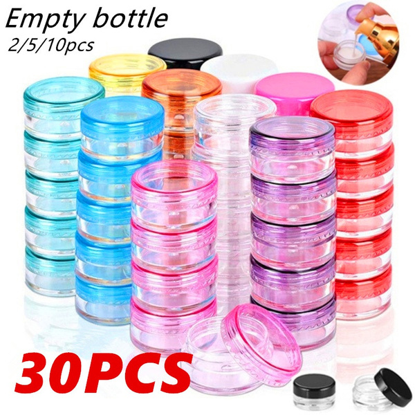 2/5/10/30Pieces Empty Sample Container with Lids Cosmetic Jars Clear ...