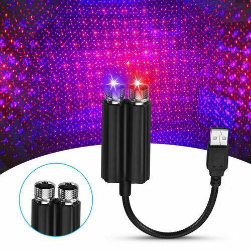 Starry Sky Projection Lamp Red Blue Purple Violet USB Car Roof Star ...