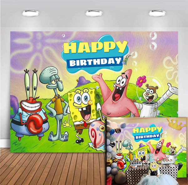 Vinyl Photography Backdrop Cartoon for Children Happy Birthday Party ...