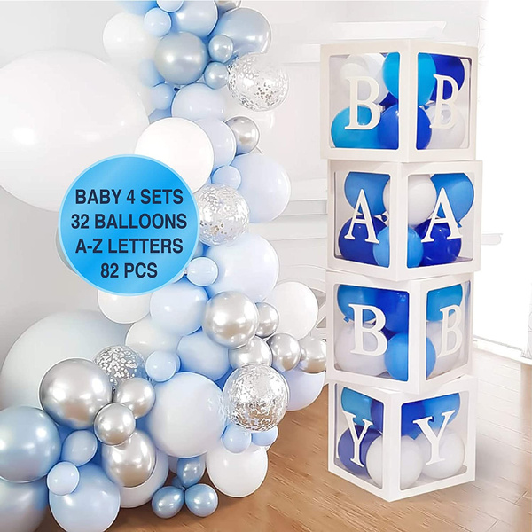 82 PCS Baby Shower Decorations for Boy Kit - Jumbo Transparent Baby ...