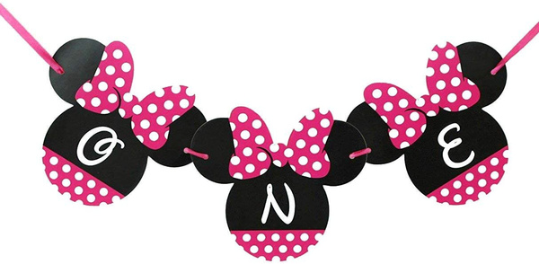 Minnie Mouse One Banner Happy Birthday Banner Minnie Mouse 1st Birthday ...