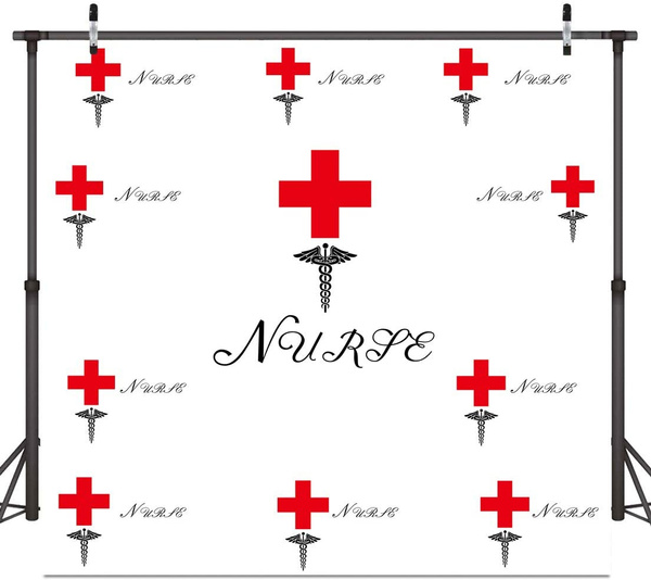 Nurse Party Backdrop 6x6ft Graduation Party Hospital Nurse Doctor Party ...