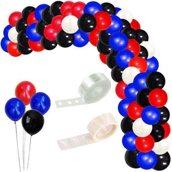 Blue Red Black White Balloon Garland Arch Kit, Spiderman Balloon Arch ...