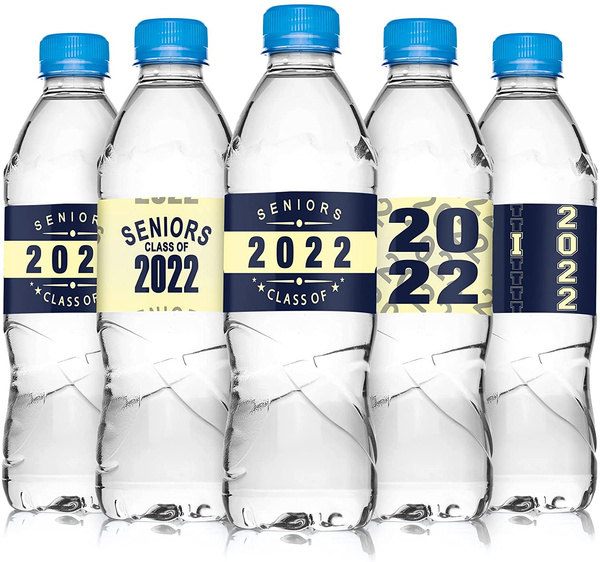 40 Pcs Class of 2022 Party Water Bottle Labels Graduation Waterproof ...