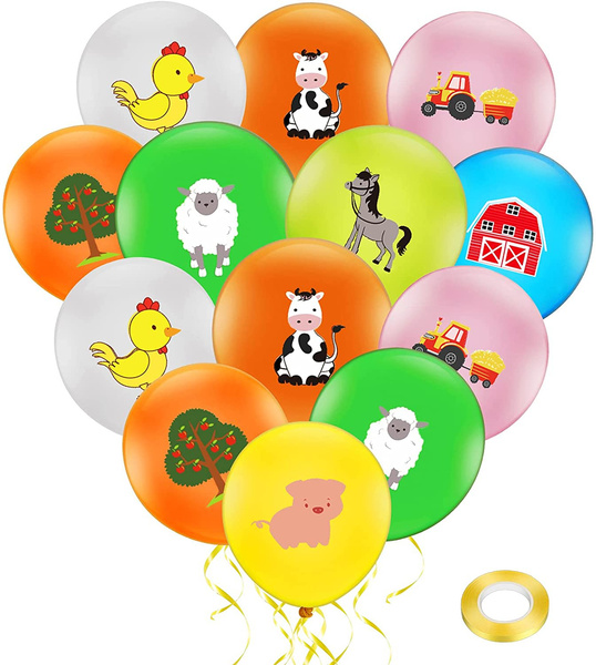 40 Pieces Farm Animal Balloons Animal Theme Latex Balloons Farm Themed ...