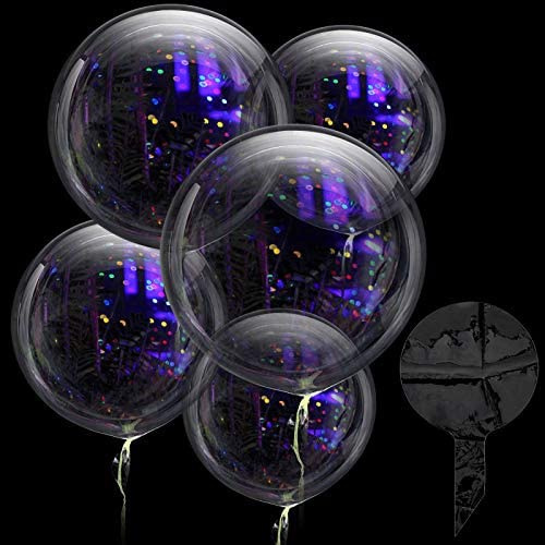 5 Pieces Jumbo Bobo Balloons Clear Round Balloons Reusable Fillable ...