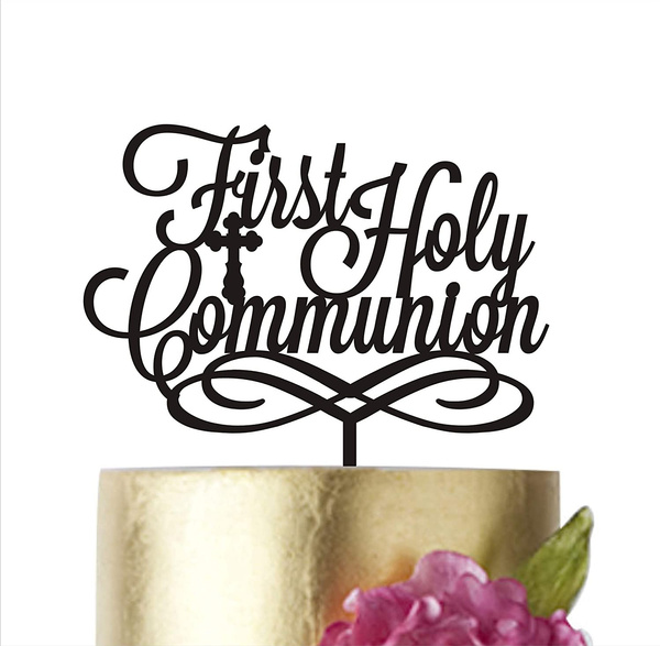 First Holy Communion Cake Topper Baby Baptism Acrylic Religious ...