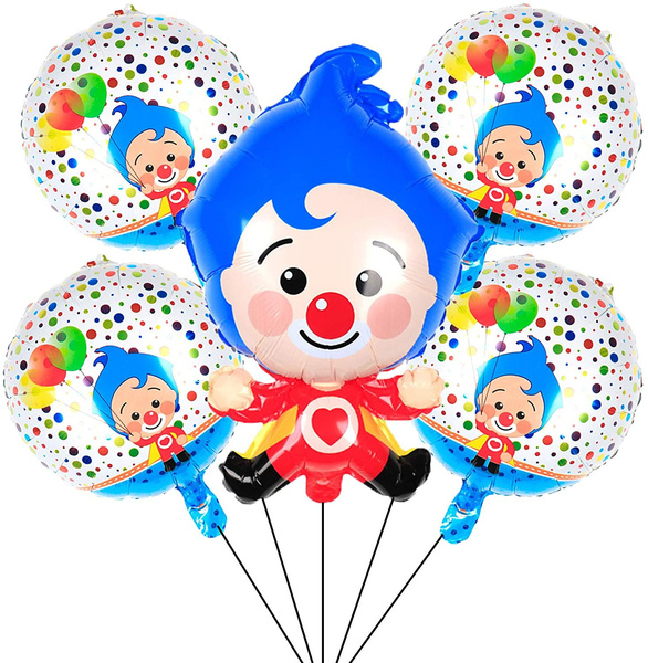 5PCS Plim Plim Foil Balloons For Kids Birthday Baby Shower Clown Themed ...