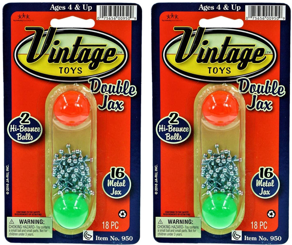Vintage Metal Jacks Game Set Retro Toys (2 Packs) Jax Game & 2 Balls ...